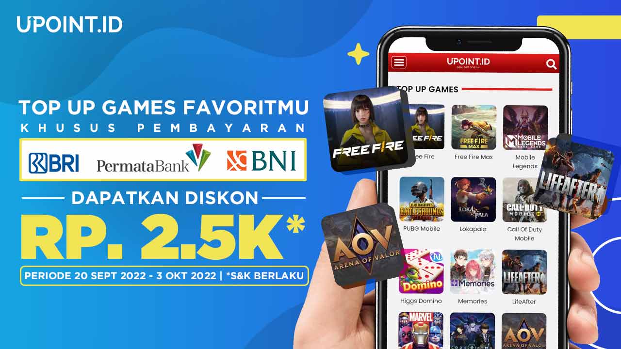 Dapatkan Diskon Rp 2.500 dengan Top Up Games Favoritmu di UPOINT.ID